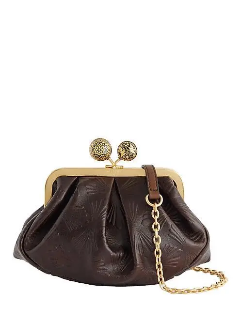 Max Mara Pasticcino Small Leather Clutch - Dark Brown
