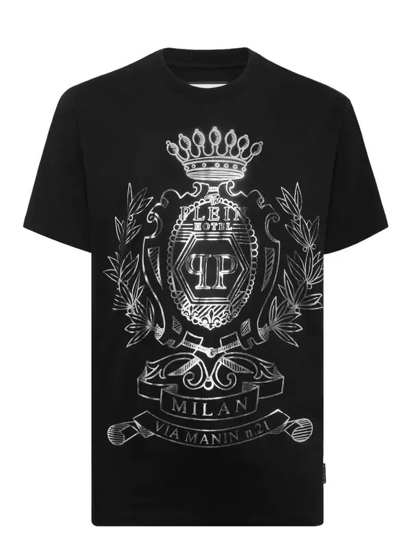 Philipp Plein Crest-embellished T-shirt - Black