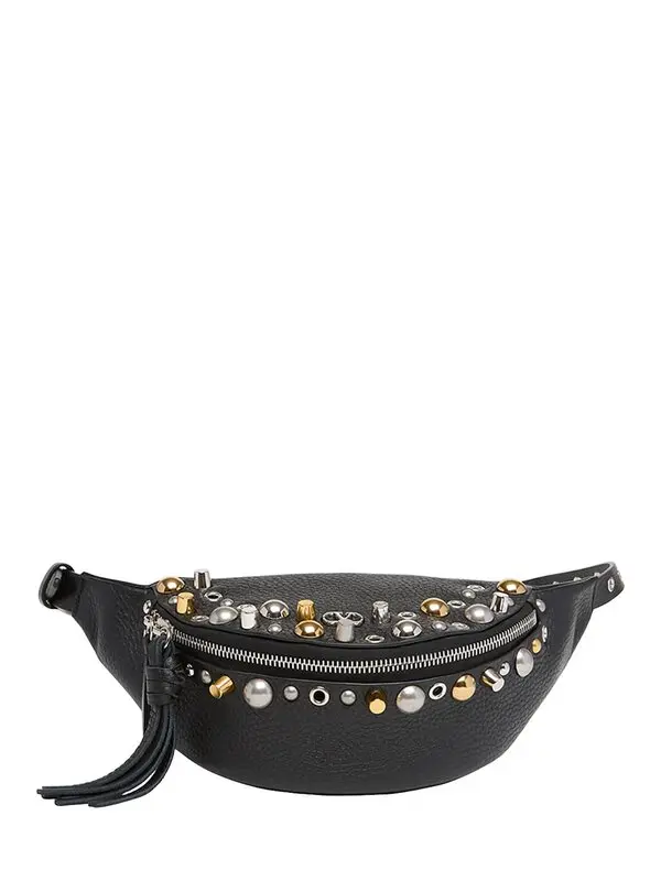 Valentino Garavani Nellcote Studded Leather Belt Bag - Black