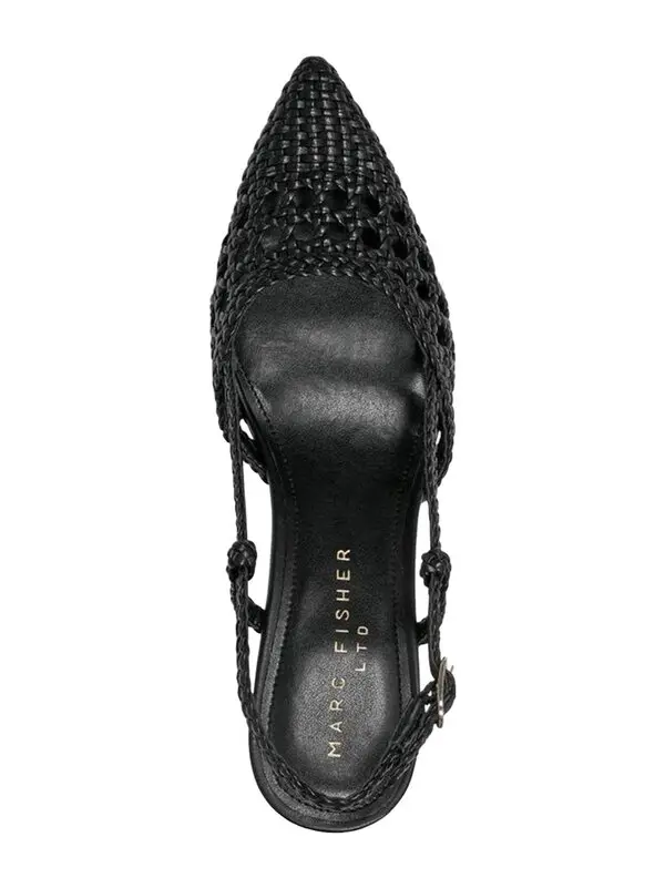 Marc Fisher Zunnie Woven Leather Slingback Pumps - Black