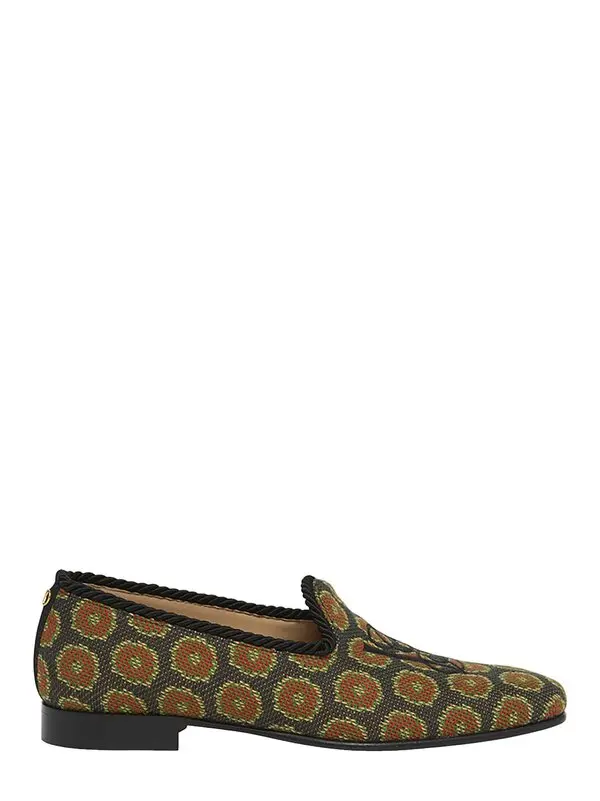 Valentino Garavani Les Alcovettes Jacquard Loafers - Brn/rust/yel