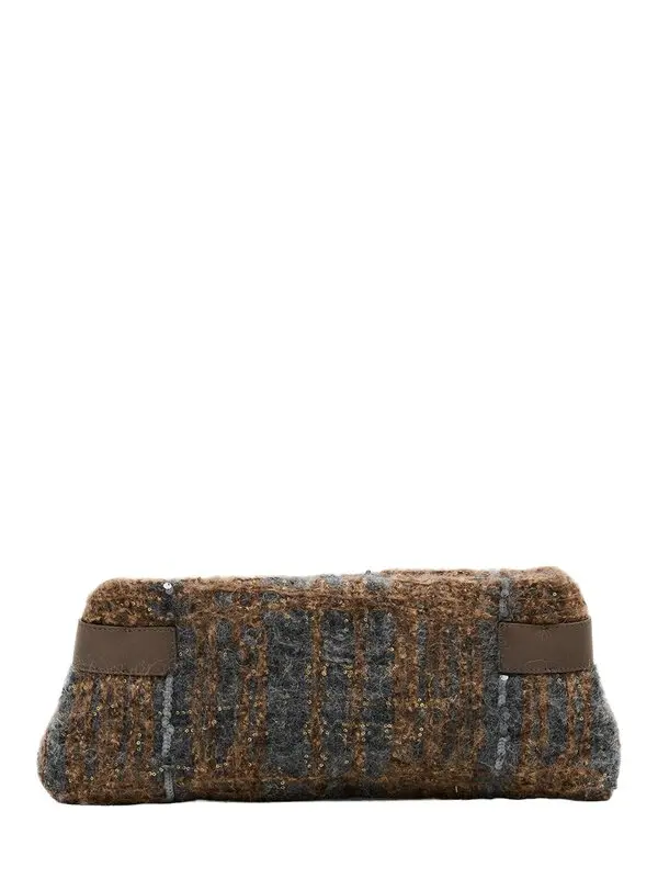 Brunello Cucinelli Essence Sequin-embellished Clutch - Brown Multi