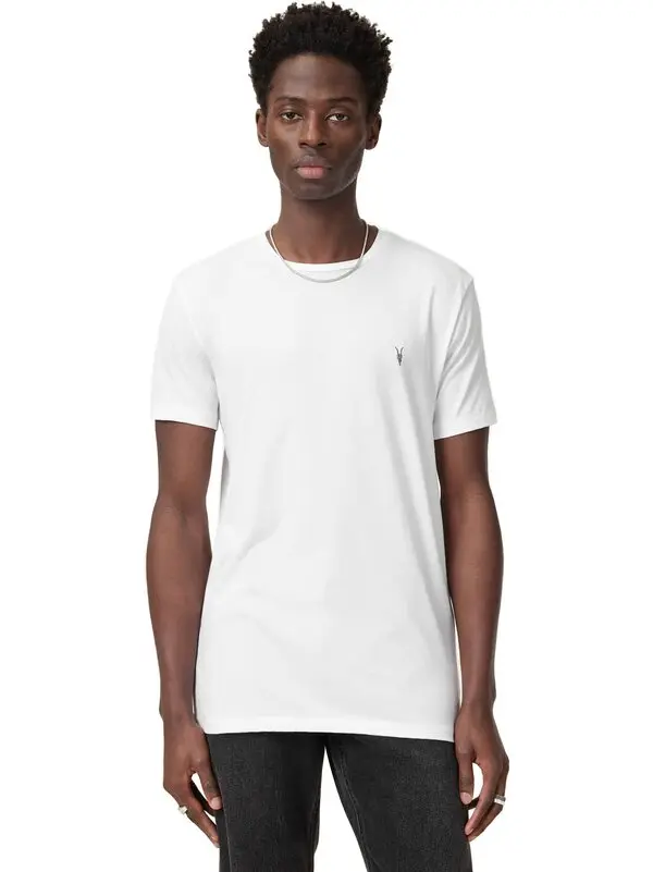 ALLSAINTS Tonic Crew Neck Slim Ramskull T-shirt - Optic White
