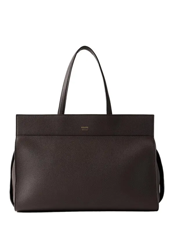 Khaite Crosby Textured-leather Tote - Brown