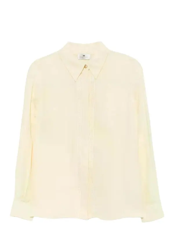 Elisabetta Franchi Letter-embroidered Shirt - Yellow