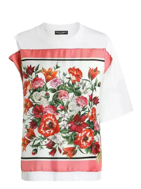 Dolce & Gabbana Cotton-silk T-shirt - White