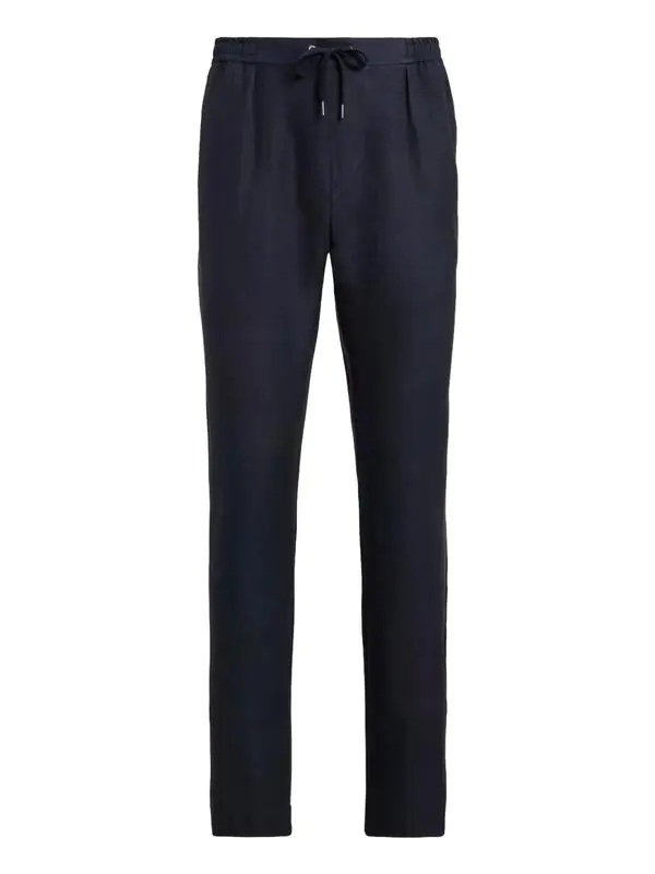 Ralph Lauren Purple Label Pleated Drawstring Trousers - Blue