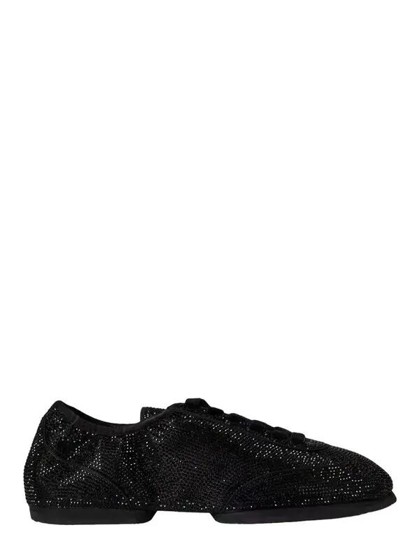 Polo Ralph Lauren Crystal-embellished Lace-up Sneakers - Black