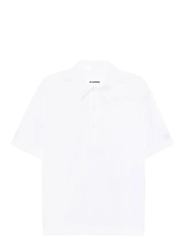 JIL SANDER Checked Polo Top - White
