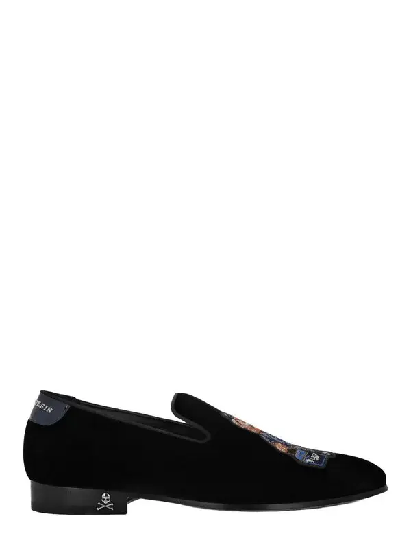 Philipp Plein Teddy Doorman Velvet Loafers - Black