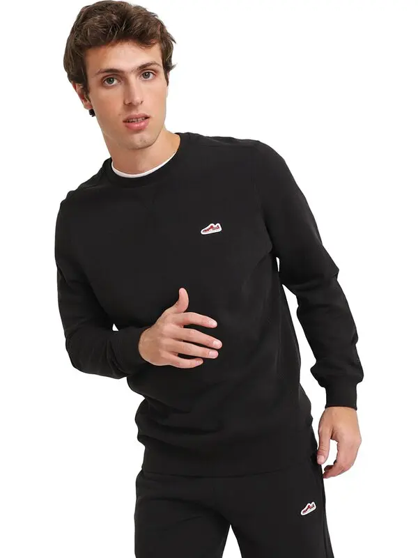PUMA Wardrobe Essentials Suede Crew Neck Sweatshirt - Black
