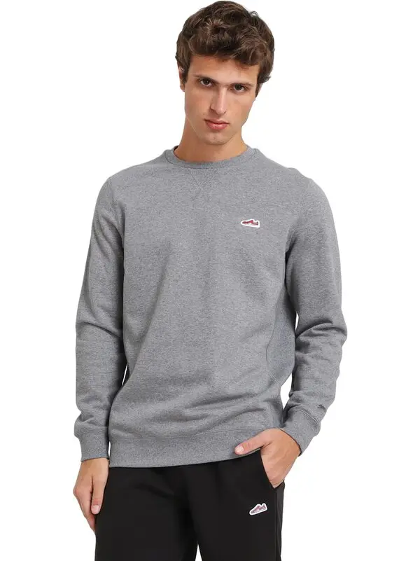PUMA Wardrobe Essentials Suede Crew Neck Sweatshirt - Gray