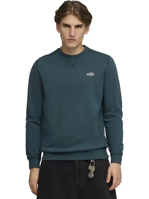 PUMA Wardrobe Essentials Suede Crew Neck Sweatshirt - Green