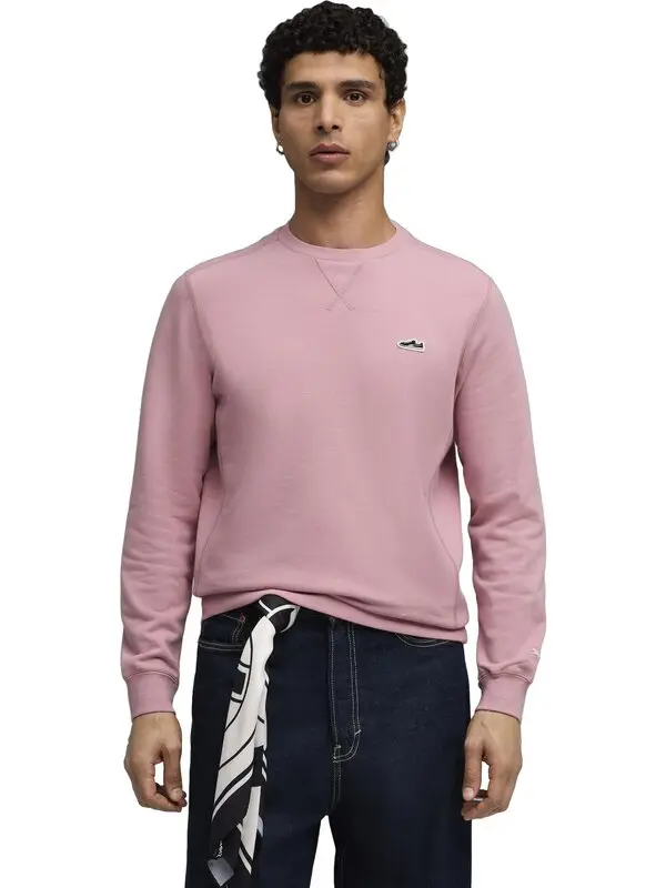 PUMA Wardrobe Essentials Suede Crew Neck Sweatshirt - Pink