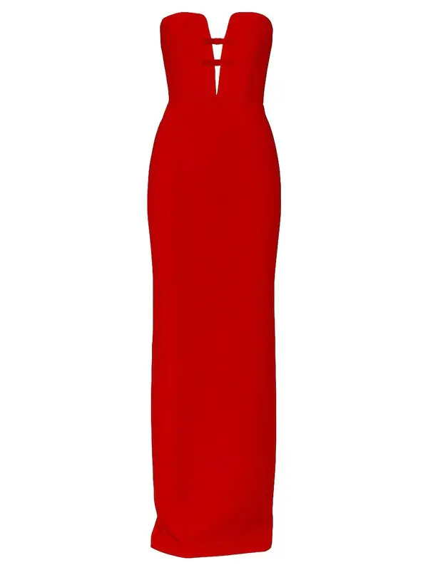THE NEW ARRIVALS ILKYAZ OZEL Noa Pedro Strapless Gown - Red