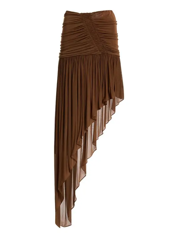 Christopher Esber Orion Swept Ruched Mini Skirt - Brown