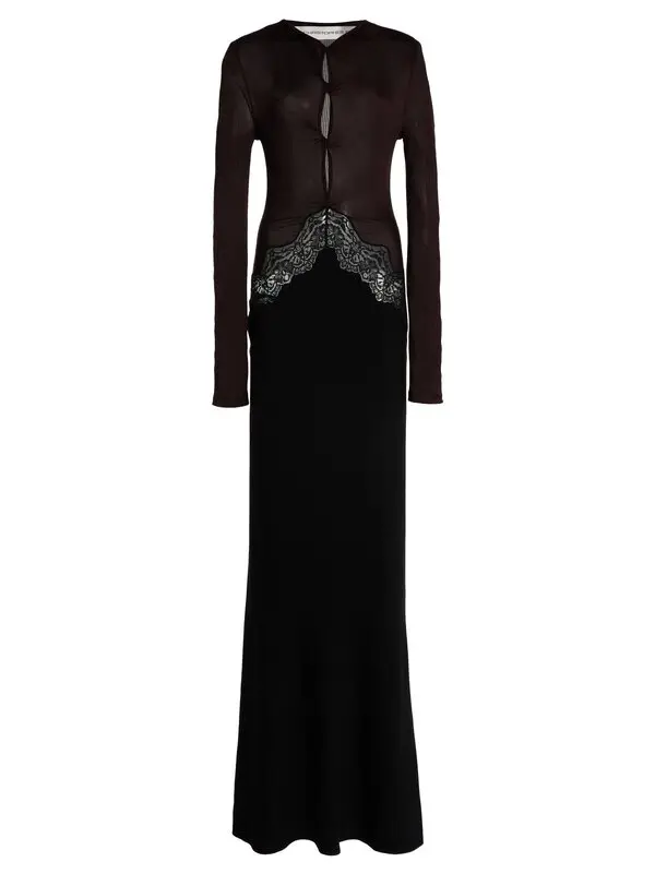 Christopher Esber Open Twist Lace-trimmed Maxi Dress - Black