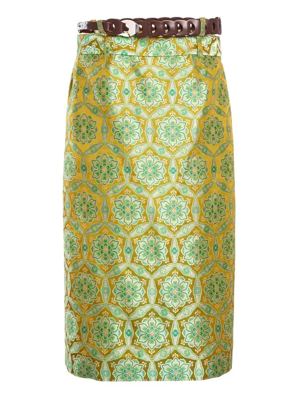 Christopher Esber Palmira Satin Midi Skirt - Print