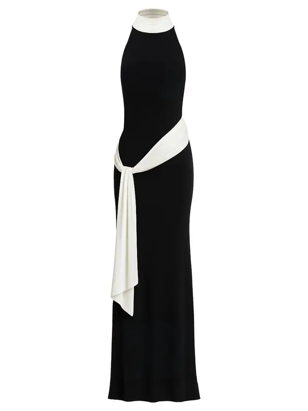 THE NEW ARRIVALS ILKYAZ OZEL Leia Sash-detailed Jersey Maxi Dress - Multi