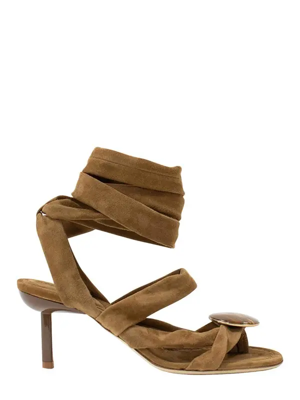 Christopher Esber Doma Wrap-detailed 70mm Suede Sandals - Brown