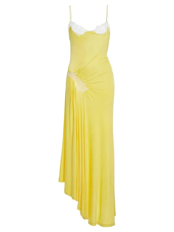Christopher Esber Delphin Lace-trimmed Maxi Cami Dress - Yellow
