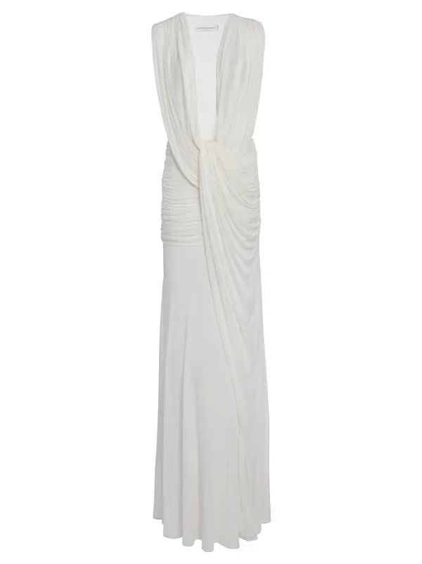 Christopher Esber Ripple Drape Gown - White