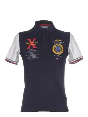 AERONAUTICA MILITARE Polo Shirt Midnight Size Cotton, Elastane - Blue