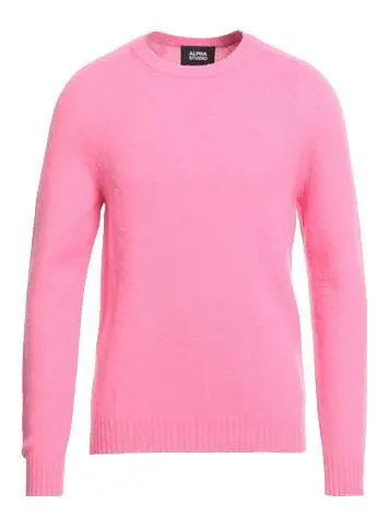 Alpha Studio Long Sleeve Wool Sweater - Pink