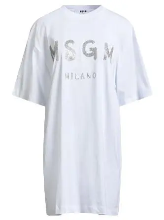 MSGM Mini Cotton T-shirt Dress - White