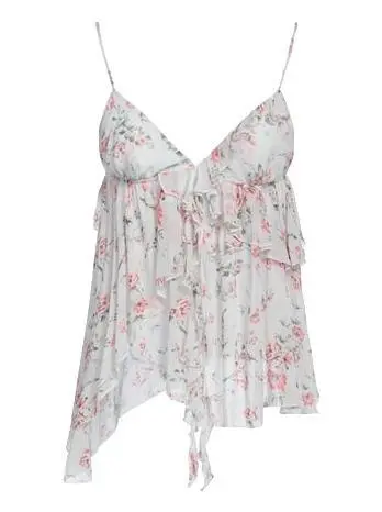 ANIYE BY Ruched Floral-print Top - Off White