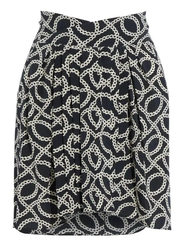 Isabel Marant Pleated Printed Silk-blend Mini Skirt - Black