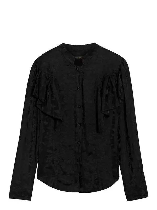 Isabel Marant Vapia Satin-jacquard Shirt - Black