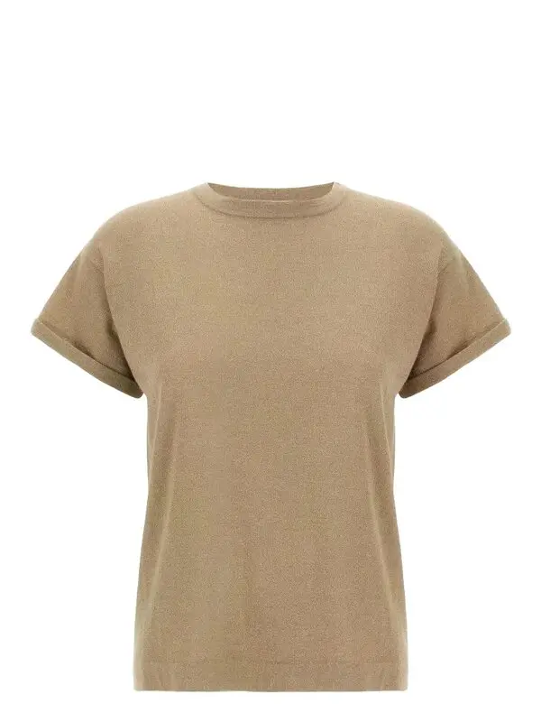 Brunello Cucinelli Lamé Short-sleeve T-shirt - Neutrals