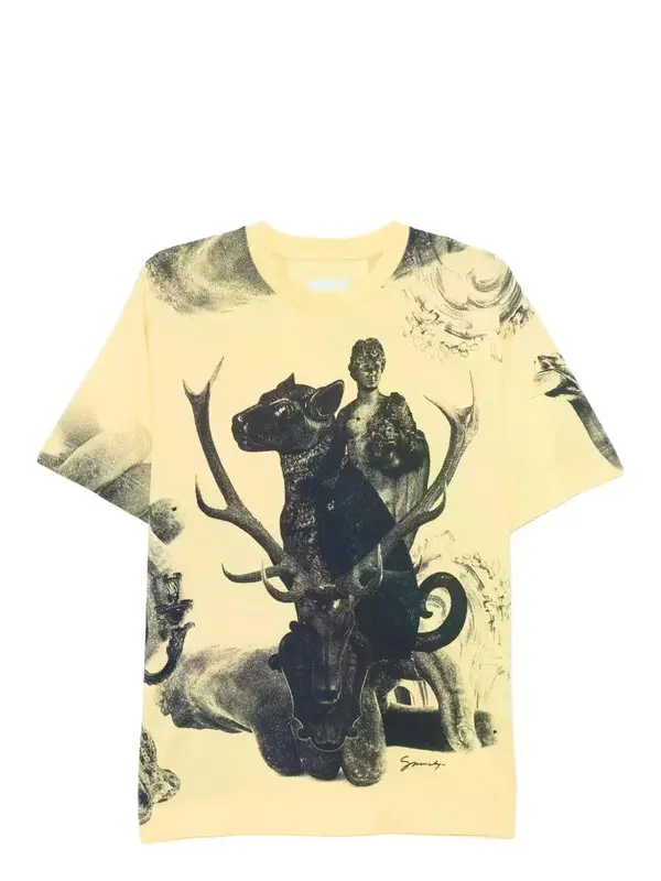 Givenchy Printed Cotton T-shirt - Yellow