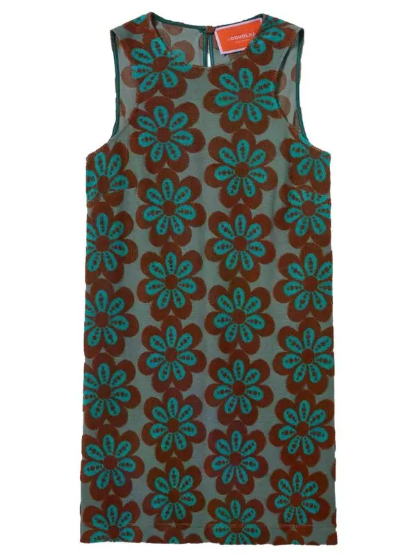 La DoubleJ Floral-print Mini Dress - Green