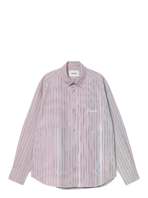 Carhartt Work In Progress Grimsby Striped Embroidered Shirt - Pink