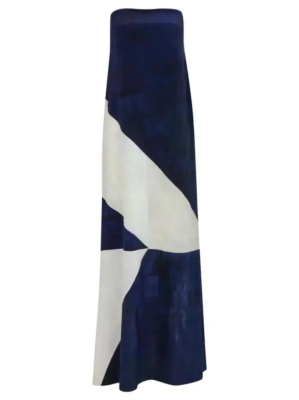 LENNY NIEMEYER Abstract-print Strapless Maxi Dress - White