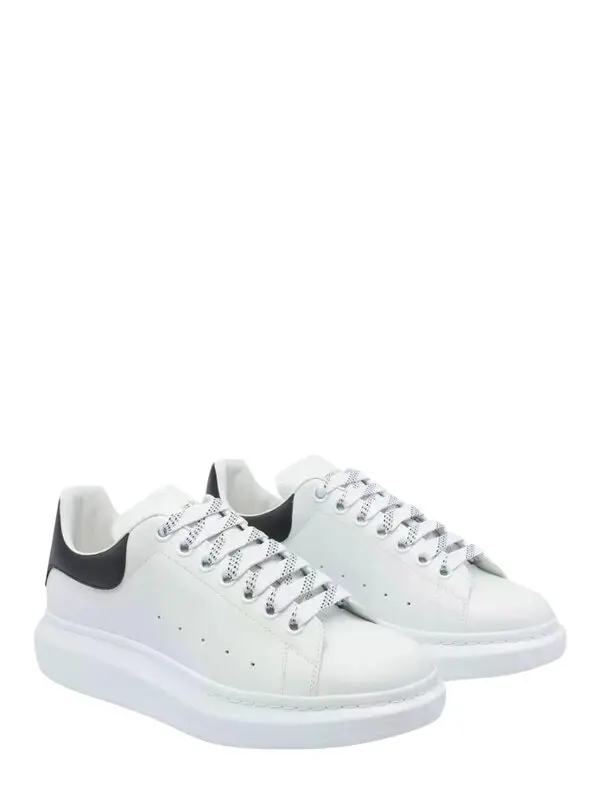 Alexander McQueen Oversized Leather Lace-up Sneakers - White