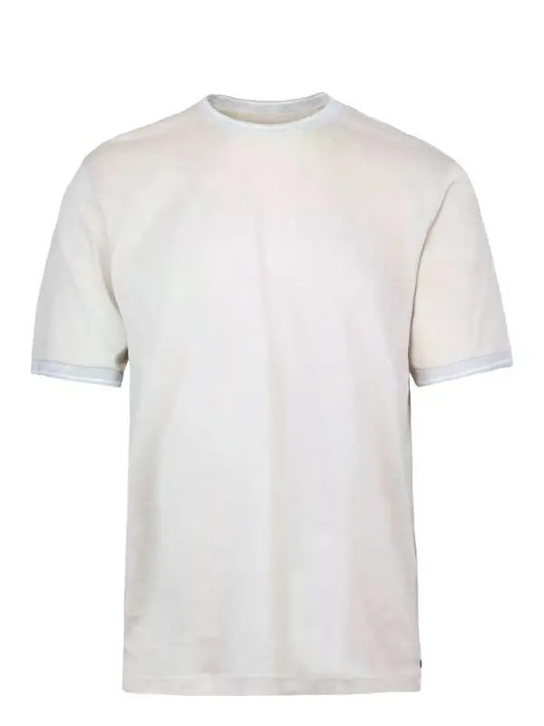 Eleventy Ribbed-trim T-shirt - Neutrals