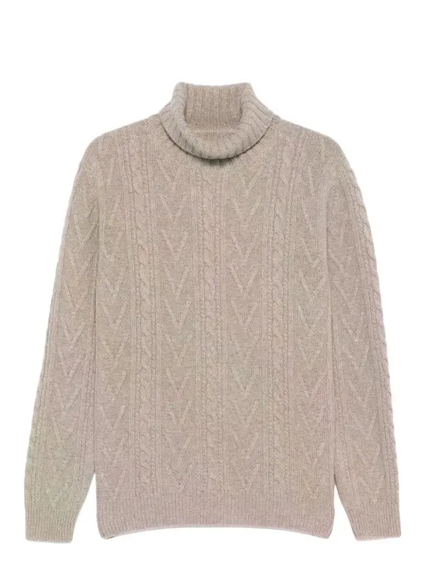 Fedeli Cable-knit Turtleneck Sweater - Neutrals