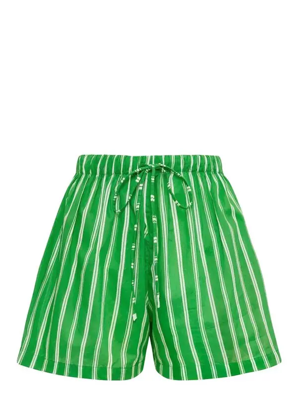 Faithfull The Brand Sereno Striped Drawstring Shorts - Green