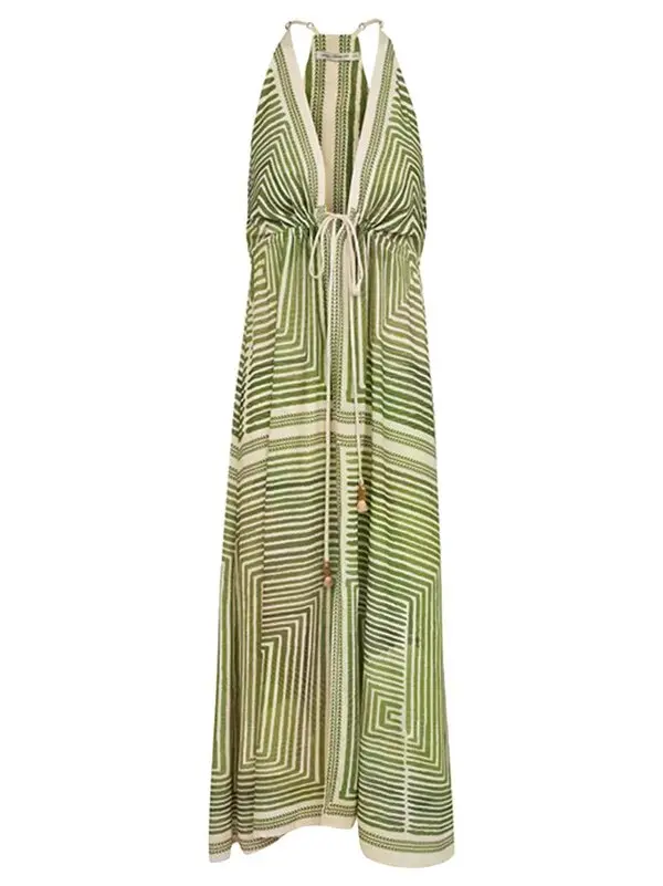 LENNY NIEMEYER Geometric-print Midi Dress - Green