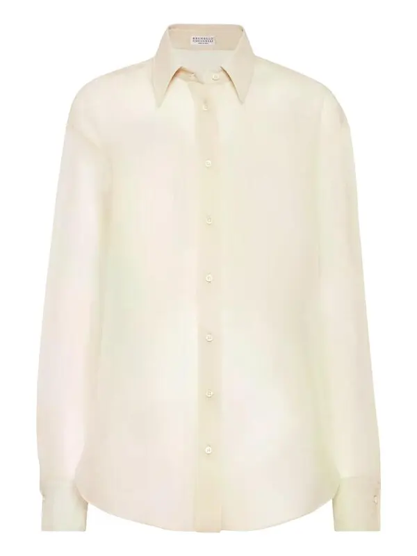 Brunello Cucinelli Silk Shirt - Neutrals