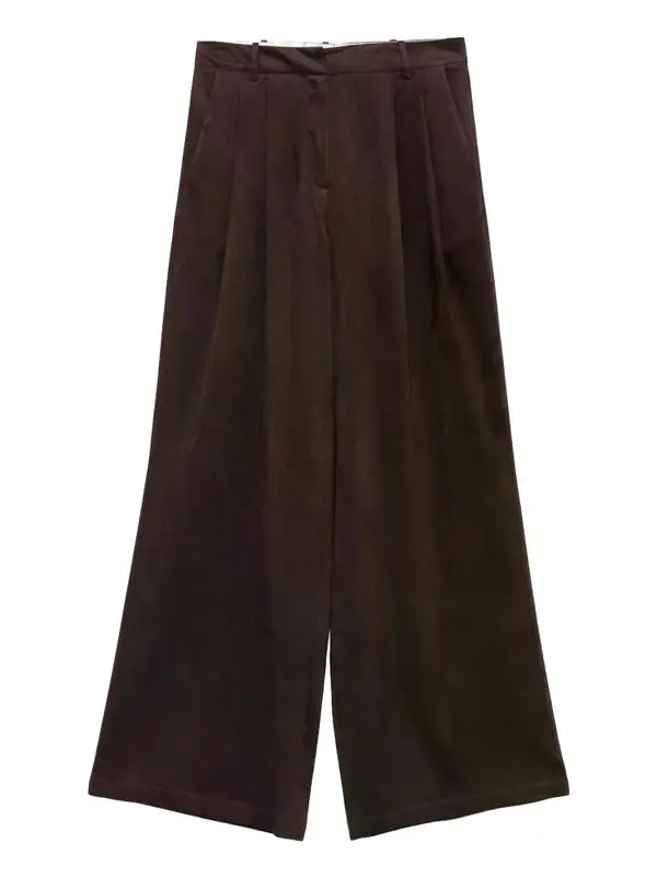 ALYSI Pleat-detailed Trousers - Brown