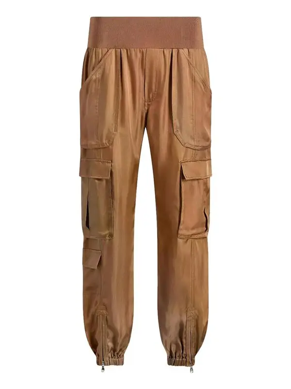 Cinq À Sept Elasticated-waist Cargo Trousers - Brown