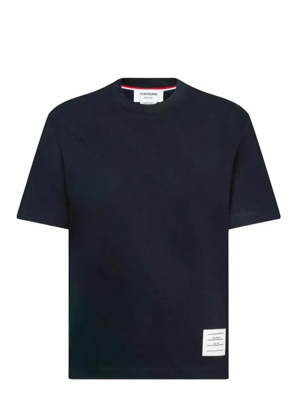 Thom Browne Crew-neck T-shirt With Stripe Detail - Blue