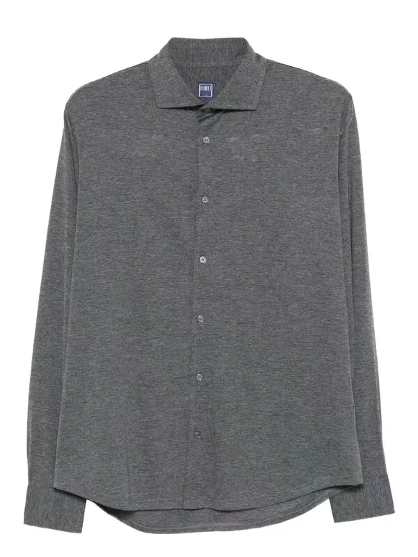 Fedeli Long-sleeve Wool Shirt - Grey