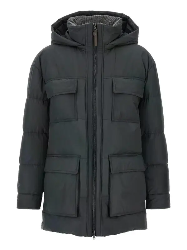 Brunello Cucinelli Quilted Padded Coat - Grey