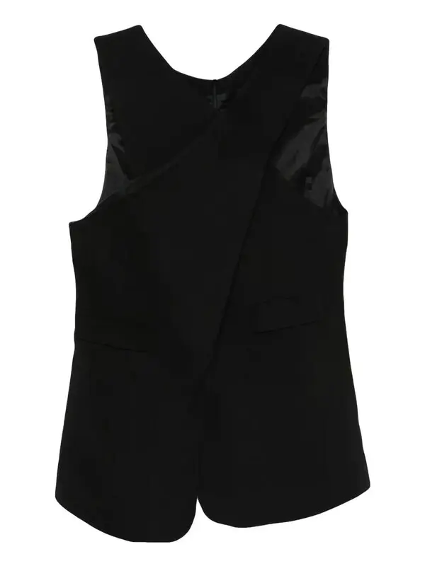 Emporio Armani Cross-back Sleeveless Top - Black
