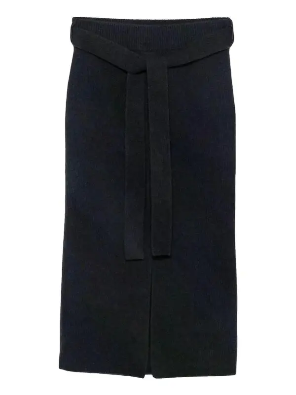 Emporio Armani Belted Midi Skirt - Blue